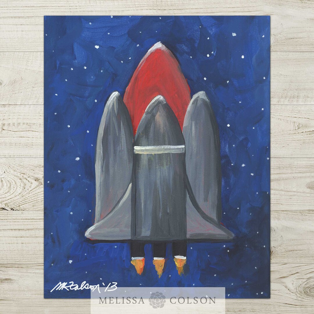 Space Shuttle Giclée Art Print, 8x10, 11x14, 16x20, Rocket, Outer Space ...