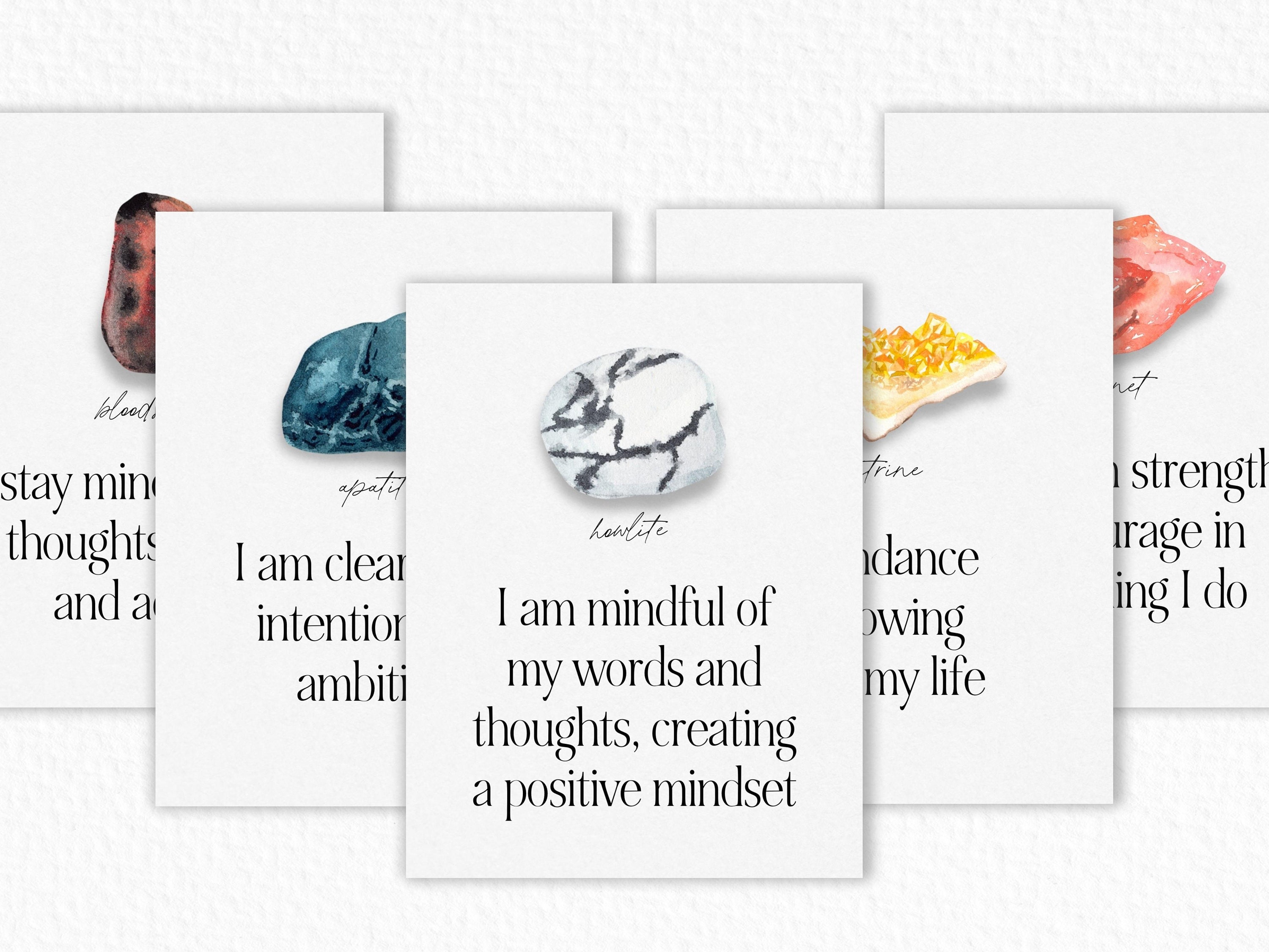 Positive Crystal Affirmations, Printable Affirmation Cards, Manifesting ...