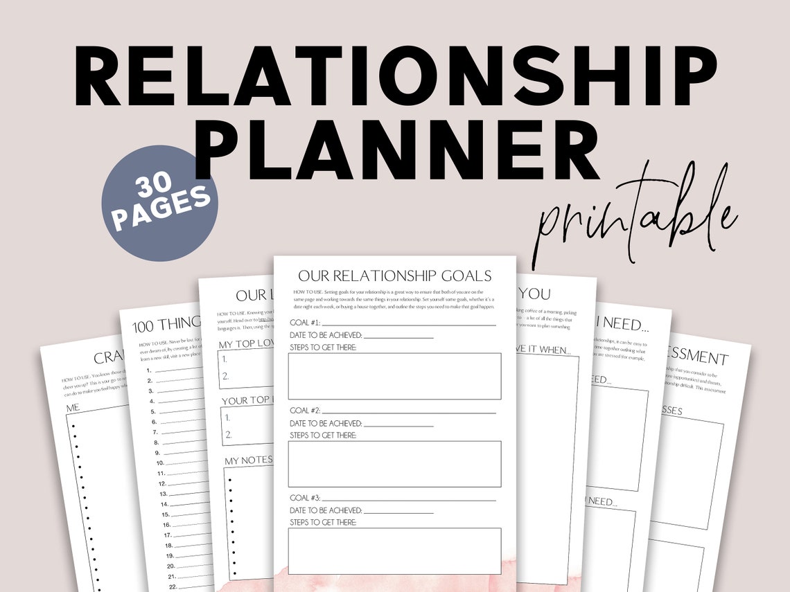 Relationship Planner Fun Printable Journal for Couples - Etsy