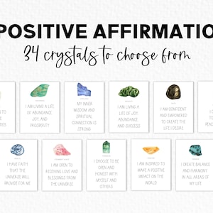 Positive Crystal Affirmations, Printable Affirmation Cards, Manifesting ...