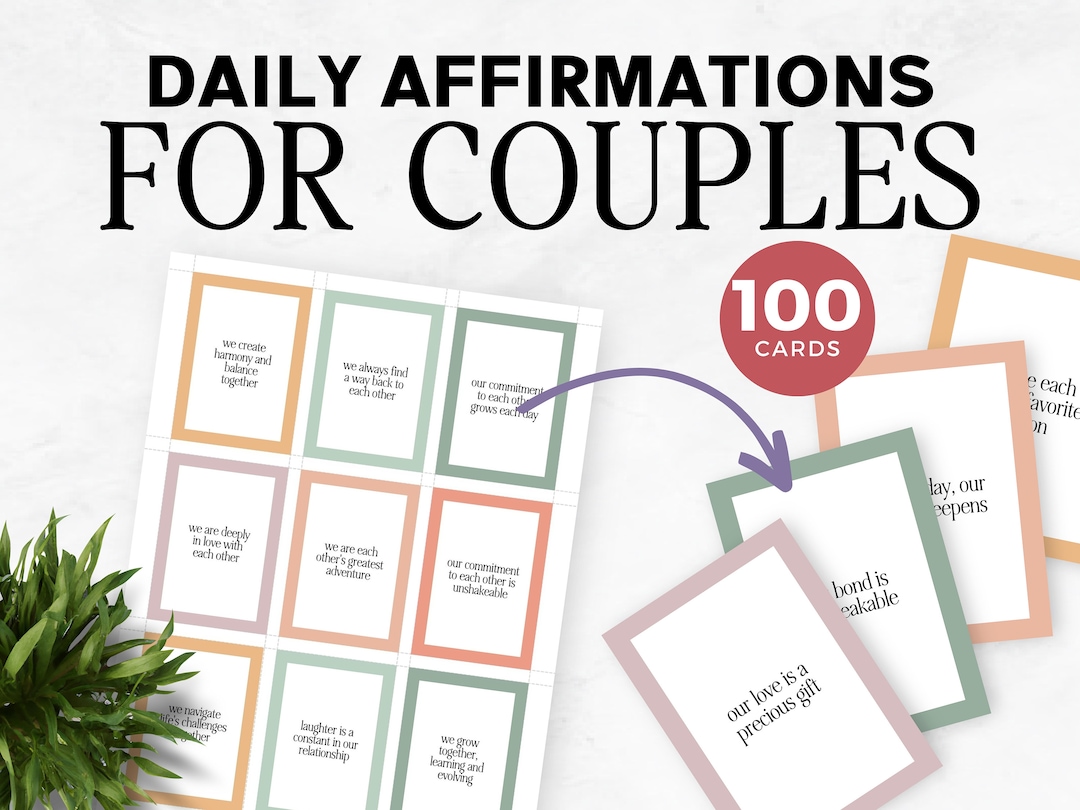 Affirmations for Couples Printable PDF, Positive Affirmations for Couples, Couples Therapy Cards ...