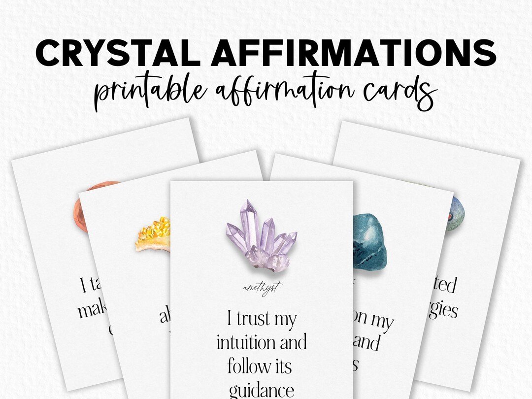 Positive Crystal Affirmations, Printable Affirmation Cards, Manifesting ...