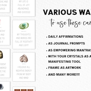 Positive Crystal Affirmations, Printable Affirmation Cards, Manifesting ...