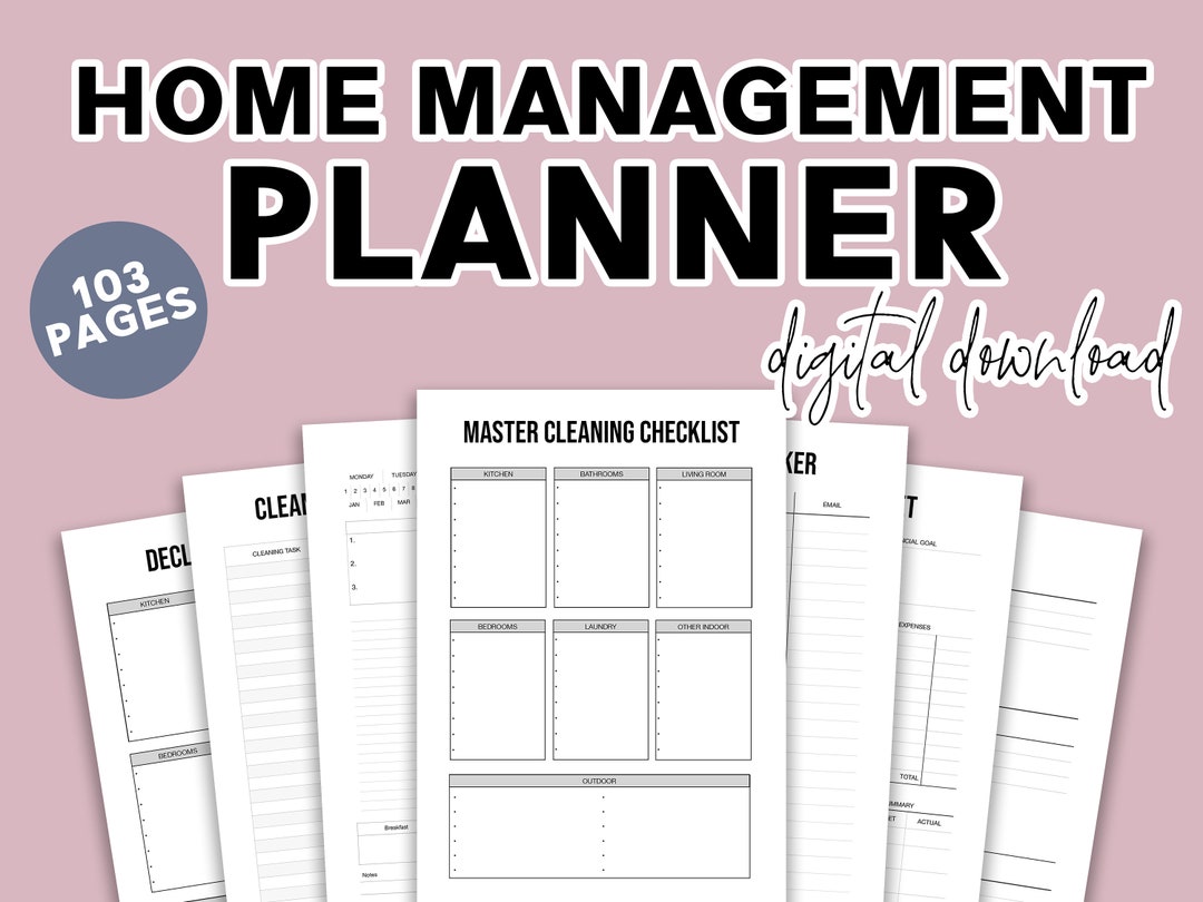 Home Management Planner - Printable Home Management Planner - Family ...