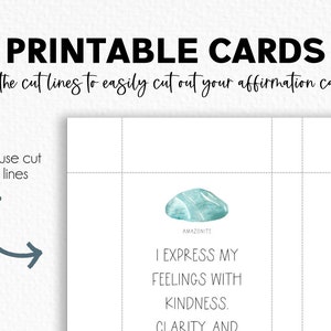 Positive Crystal Affirmations, Printable Affirmation Cards, Manifesting ...