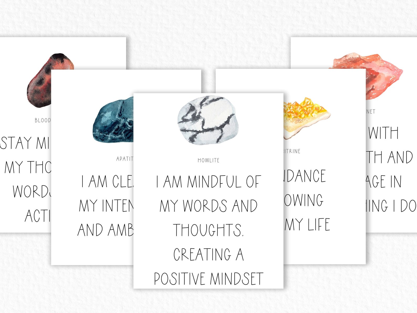 Positive Crystal Affirmations, Printable Affirmation Cards, Manifesting ...
