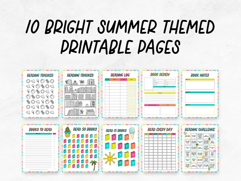 Summer Reading Tracker Bundle Printable | Kids Summer Printable ...