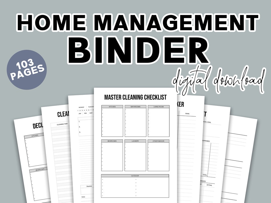 Home Management Binder - Printable Home Management Planner - Printable ...