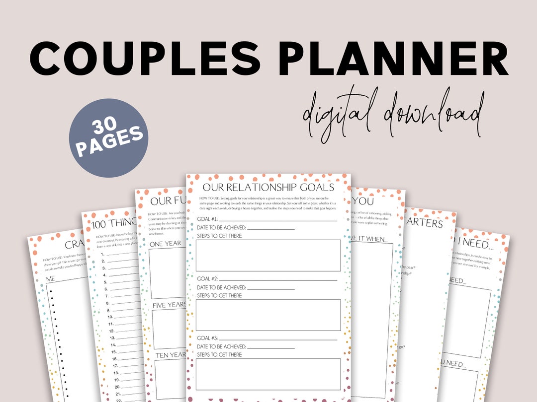 Couples Planner - Fun Printable Relationship Journal - Etsy