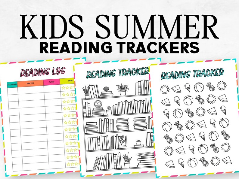 Kids Summer Reading Tracker Printable Kids Reading Tracker Printable ...