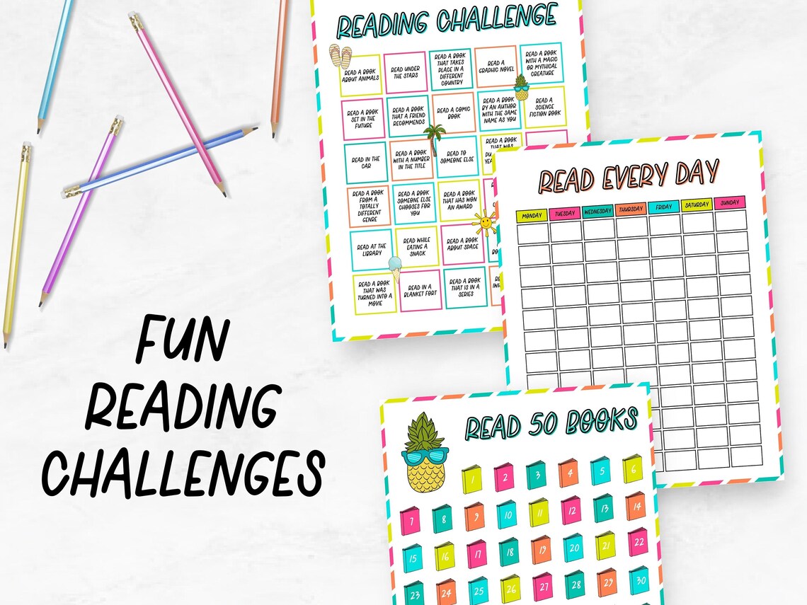 Summer Reading Tracker Bundle Printable | Kids Summer Printable ...