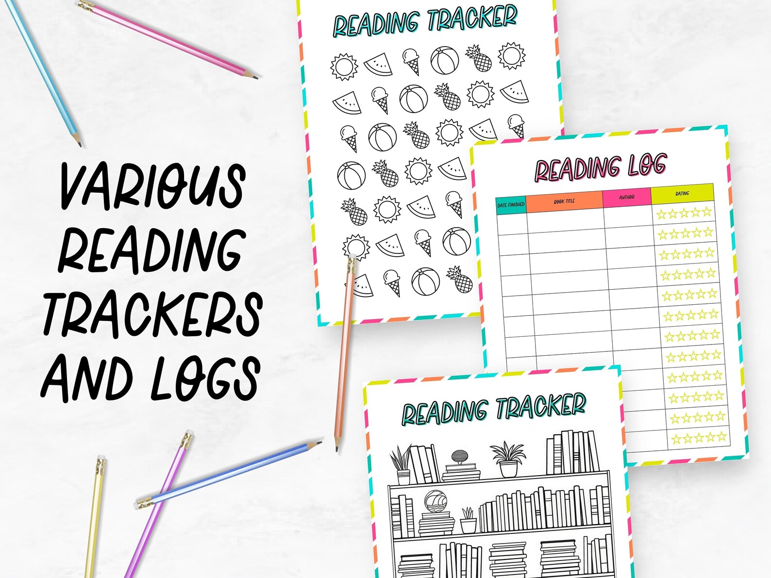 Summer Reading Tracker Bundle Printable | Kids Summer Printable ...