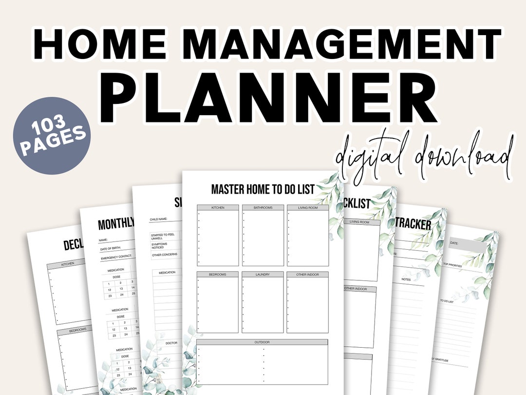 Home Management Planner - Printable Home Management Planner - Etsy