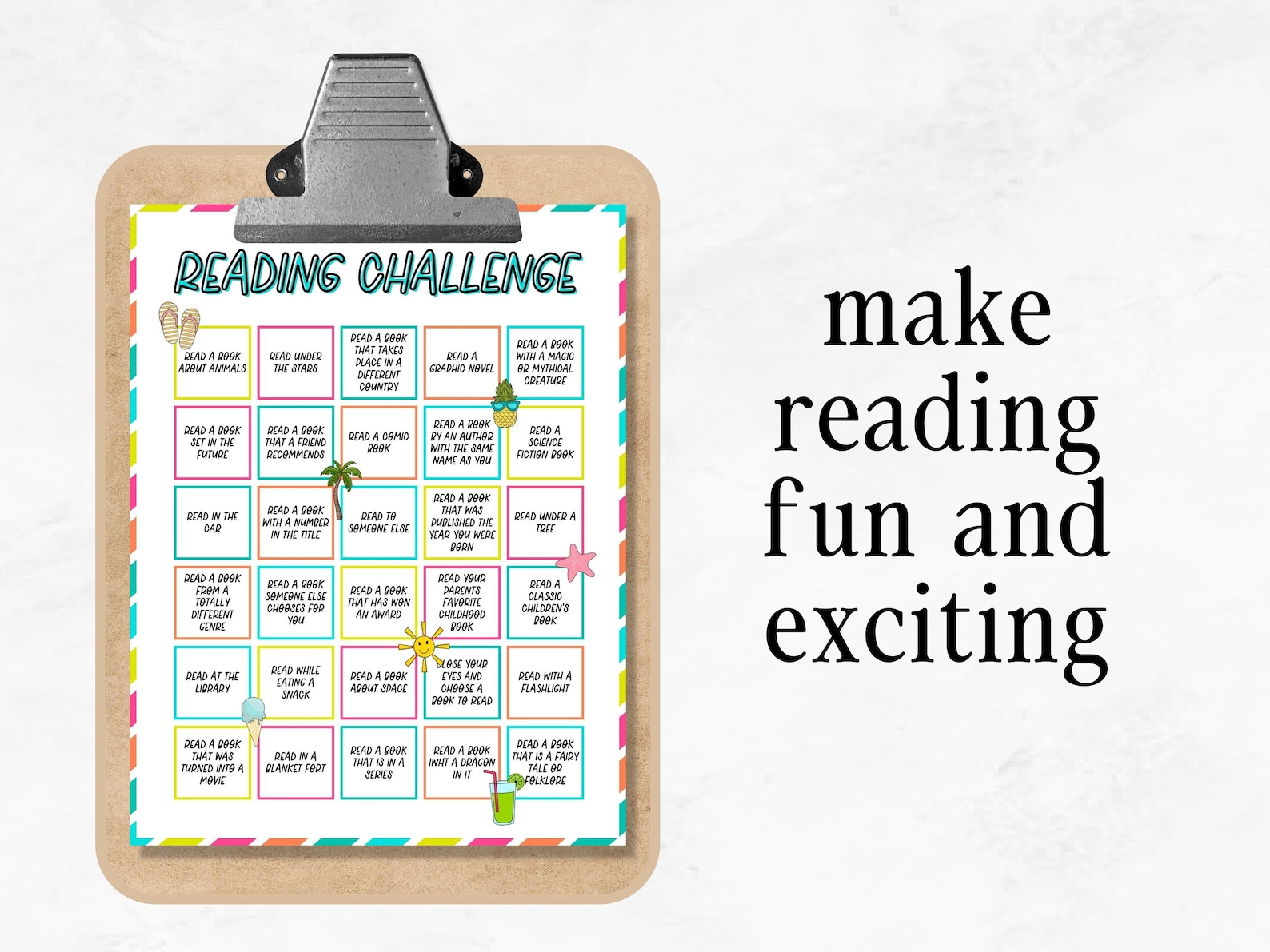 Kids Summer Reading Challenge Printable | Kids Reading Challenge ...
