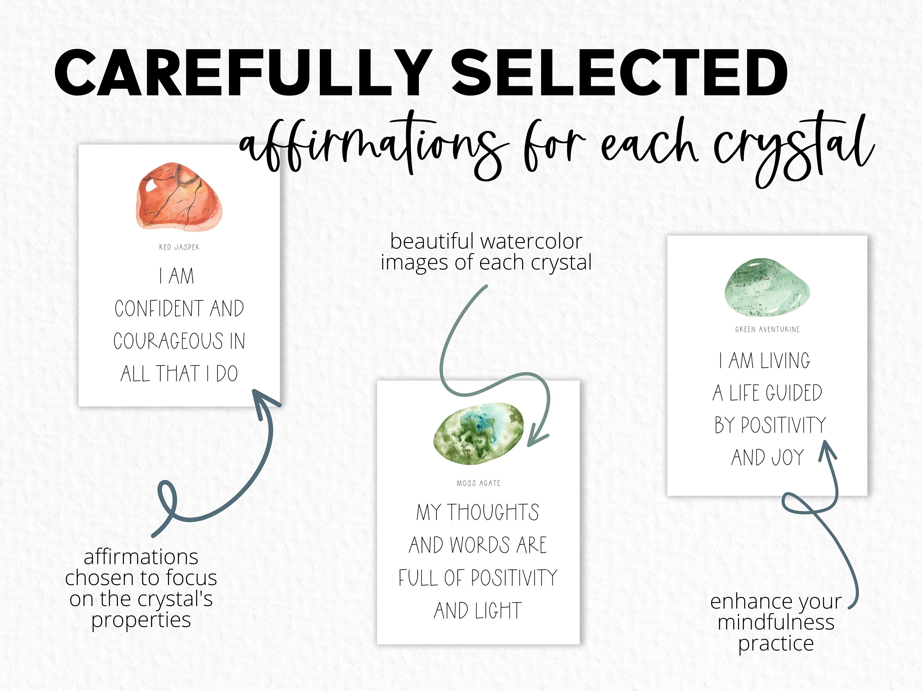 Positive Crystal Affirmations, Printable Affirmation Cards, Manifesting ...