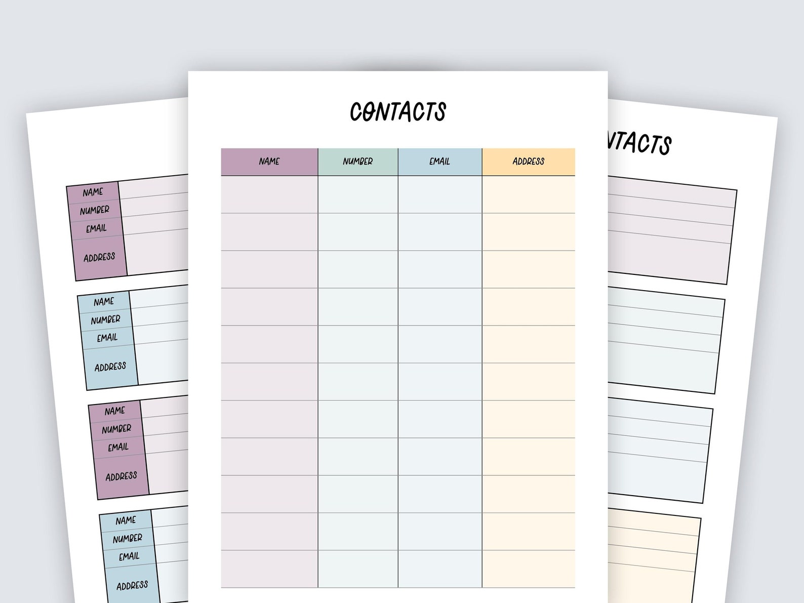 Printable Contact List | Important Phone Numbers Printable | Contact ...