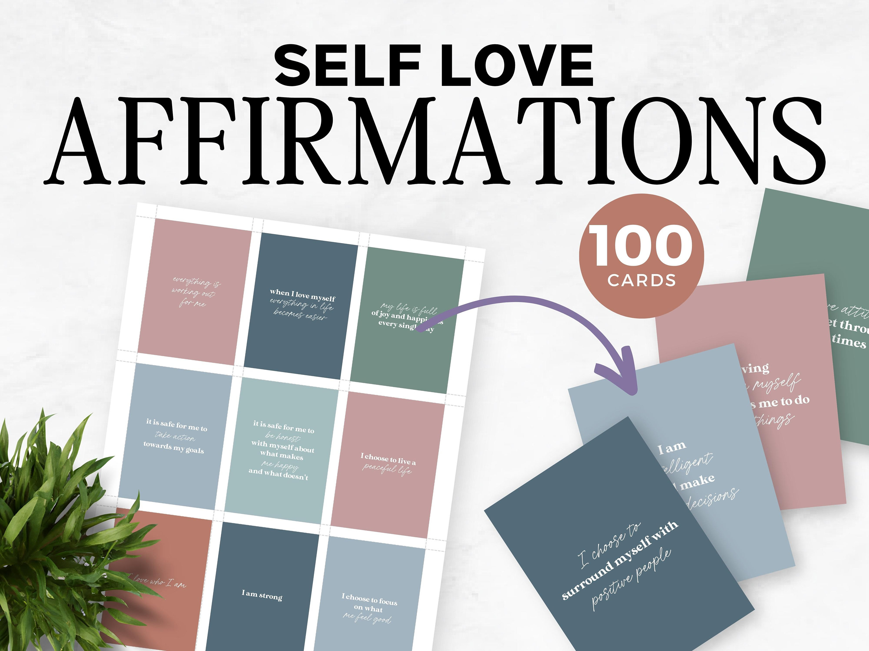 Printable Self Love Affirmations | Self Love Affirmation Cards ...