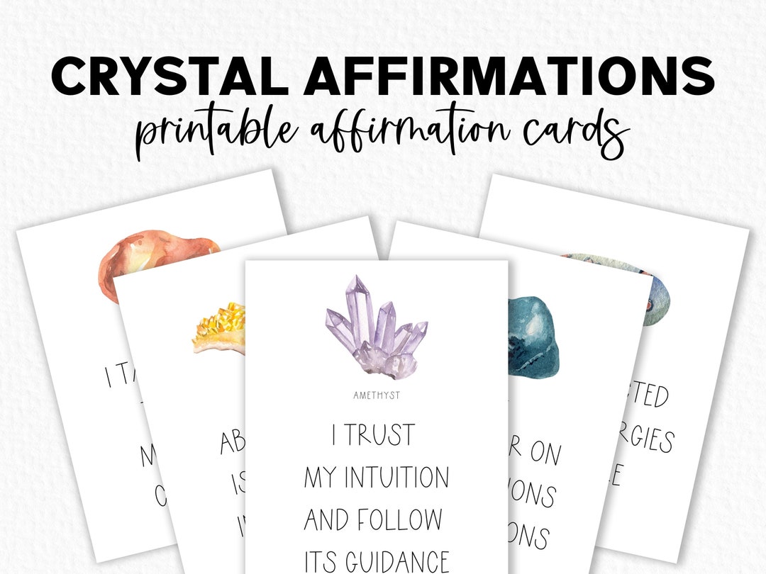 Positive Crystal Affirmations, Printable Affirmation Cards, Manifesting ...