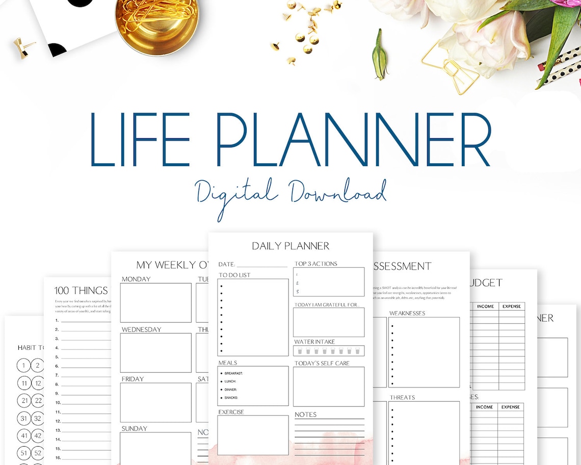 Life Planner, Life Planner Printable, Life Planner Inserts, Planner ...