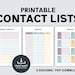 Printable Contact List | Important Phone Numbers Printable | Contact ...