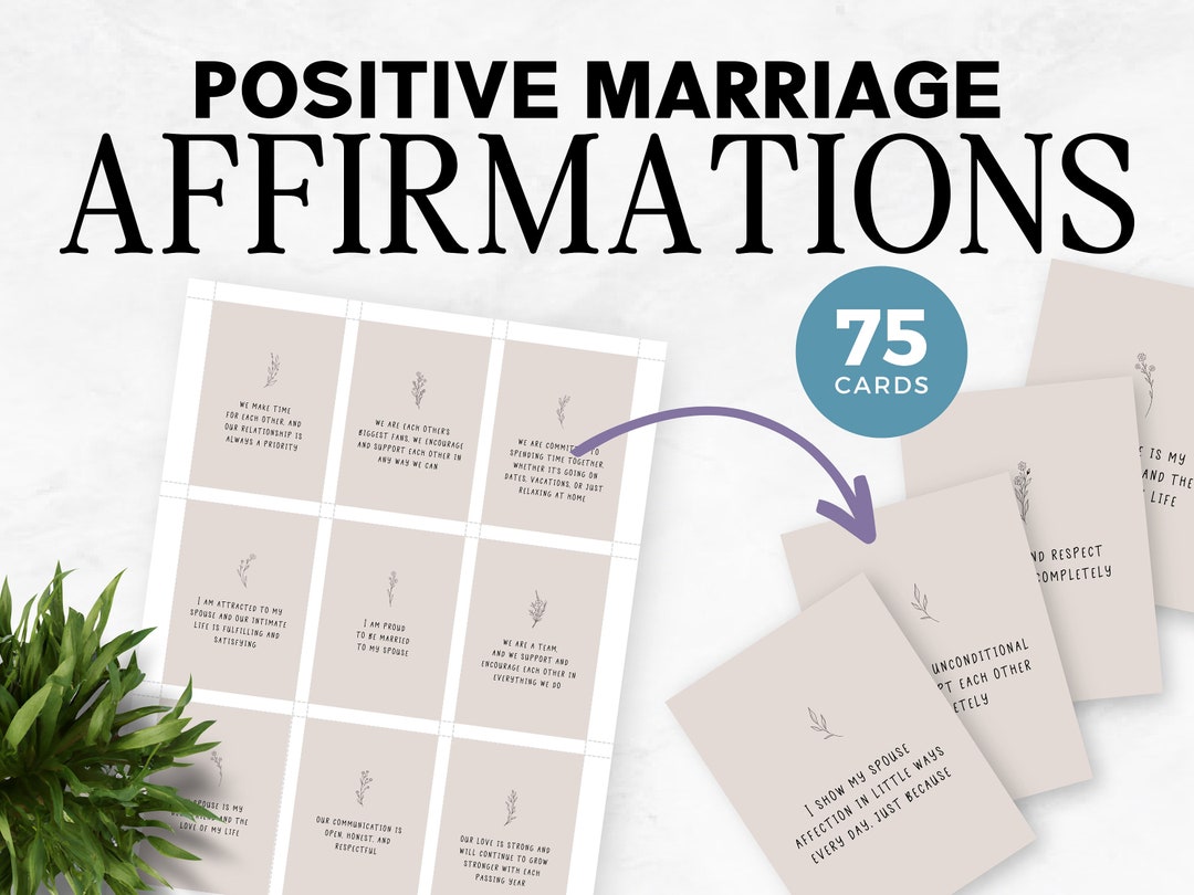 Affirmations for Marriage Printable Cards | Printable Affirmation Cards ...