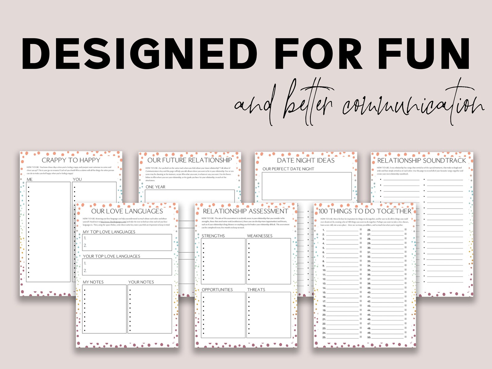 Couples Planner - Fun Printable Relationship Journal - Etsy