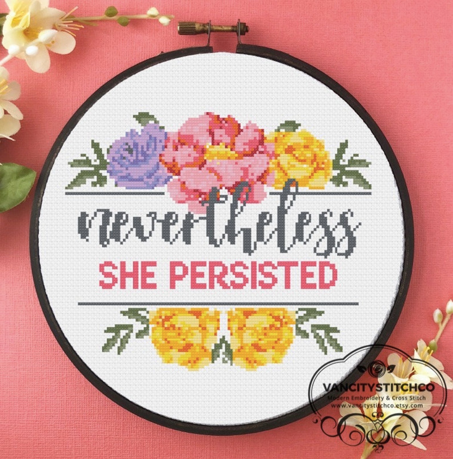 Cross Stitch Pattern Nevertheless She Persisted Feminist - Etsy