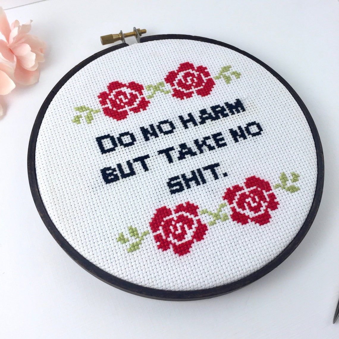 Cross Stitch Pattern Do No Harm but Take No Shit. Funny | Etsy Canada