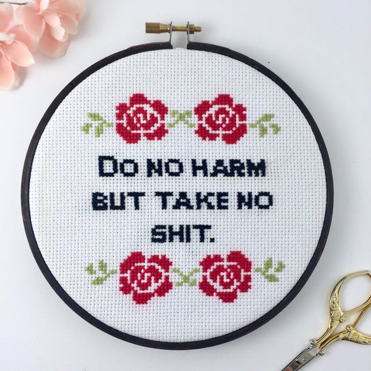Cross Stitch Pattern Do No Harm but Take No Shit. Funny | Etsy Canada