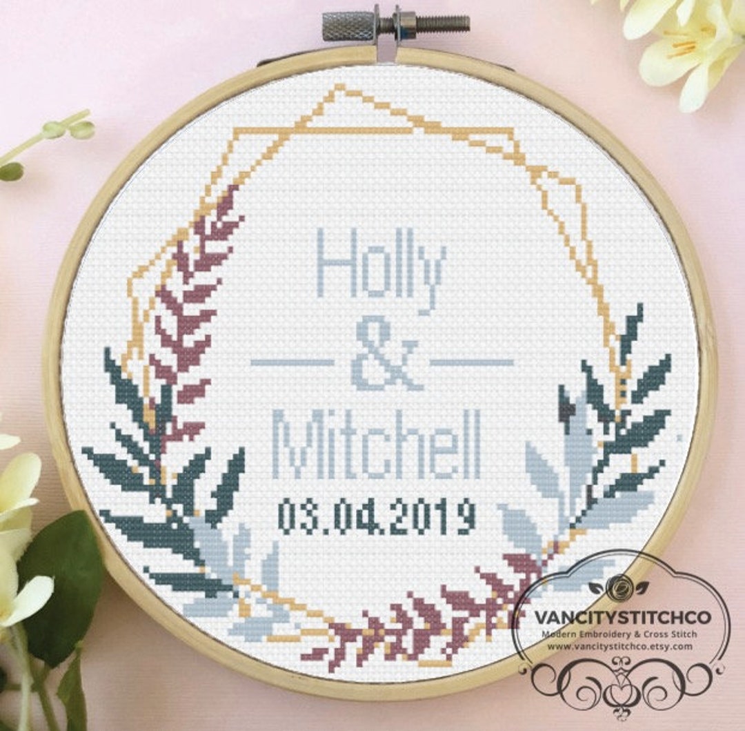 Cross Stitch Pattern, Wedding Cross Stitch, DIY Wedding Gift ...