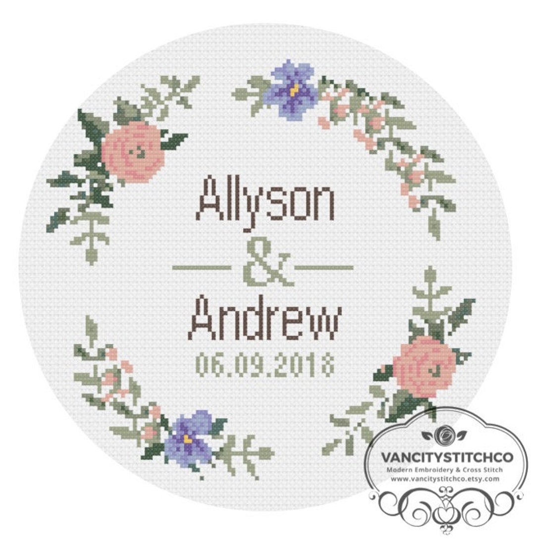 Cross Stitch Pattern, Wedding Cross Stitch, DIY Wedding Gift ...