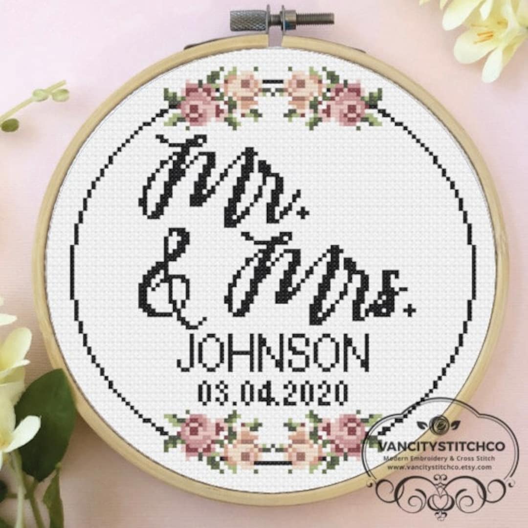 Cross Stitch Pattern, Wedding Cross Stitch, DIY Wedding Gift ...