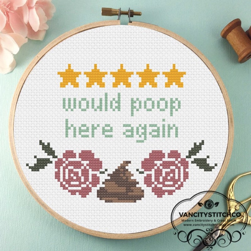 Poop Cross Stitch - Etsy