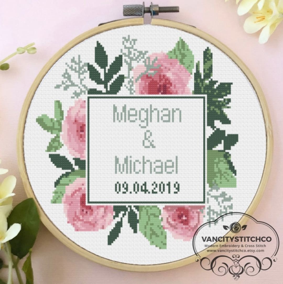 Cross Stitch Pattern, Wedding Cross Stitch, DIY Wedding Gift ...