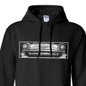 57 Chevy Bel Air Hoodie, 1957 Chevrolet Car Sweatshirt, Car Enthusiast ...