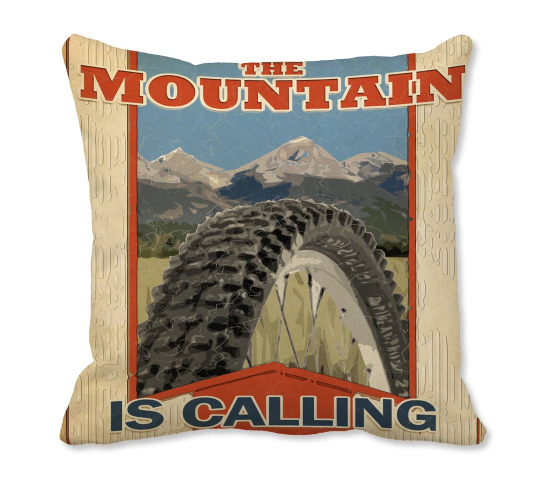 Mountain Bike Pillow - Mtn Biker Decor - Bicycle Pillow - Art Pillow ...