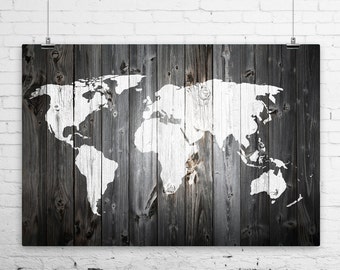 Rustic Painted Barn Wood Australia Flag Map Art Print Wall | Etsy