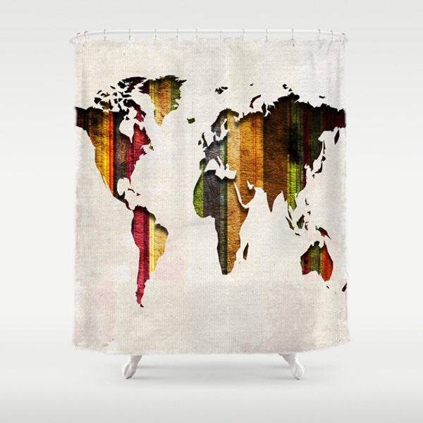 Map Shower Curtain - Etsy