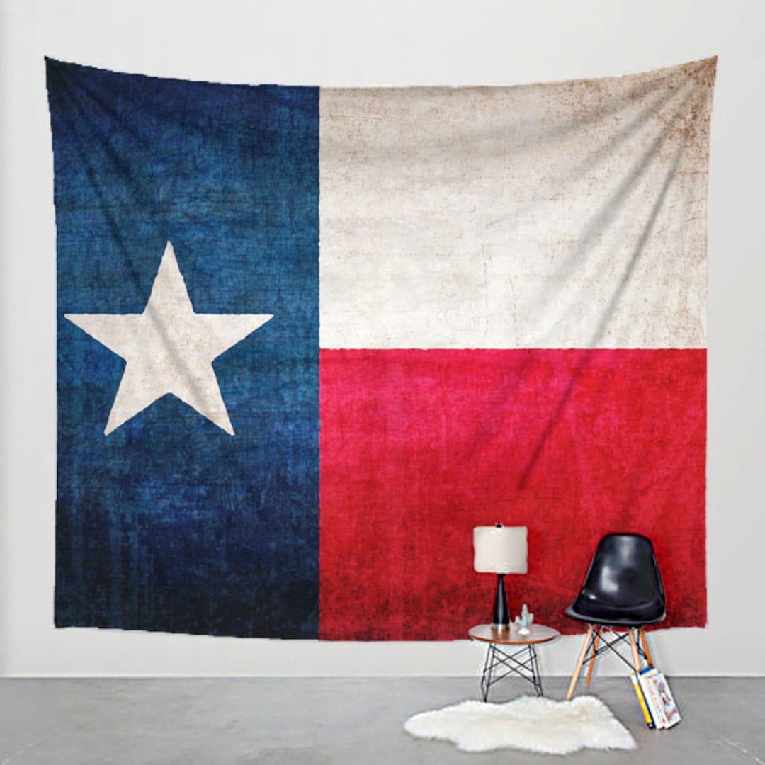 Texas Flag Tapestry Distressed Fabric Art Print Wall Hanging - Texan ...