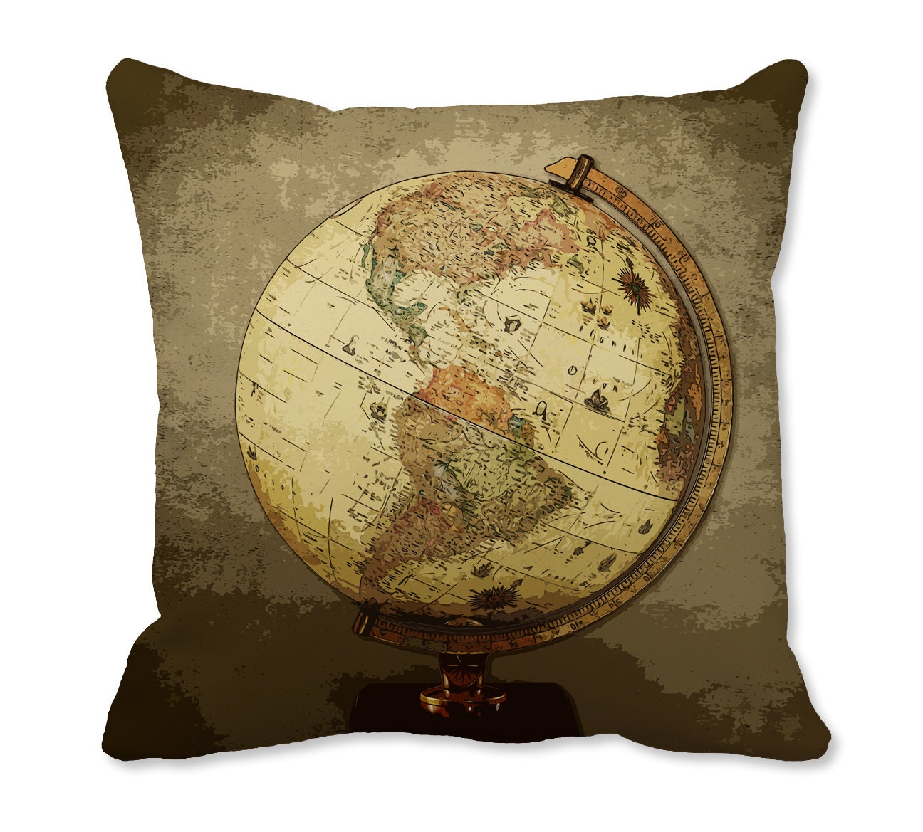 Globe Pillow - World Map Decor - World Pillow - Map Pillow - World Map ...