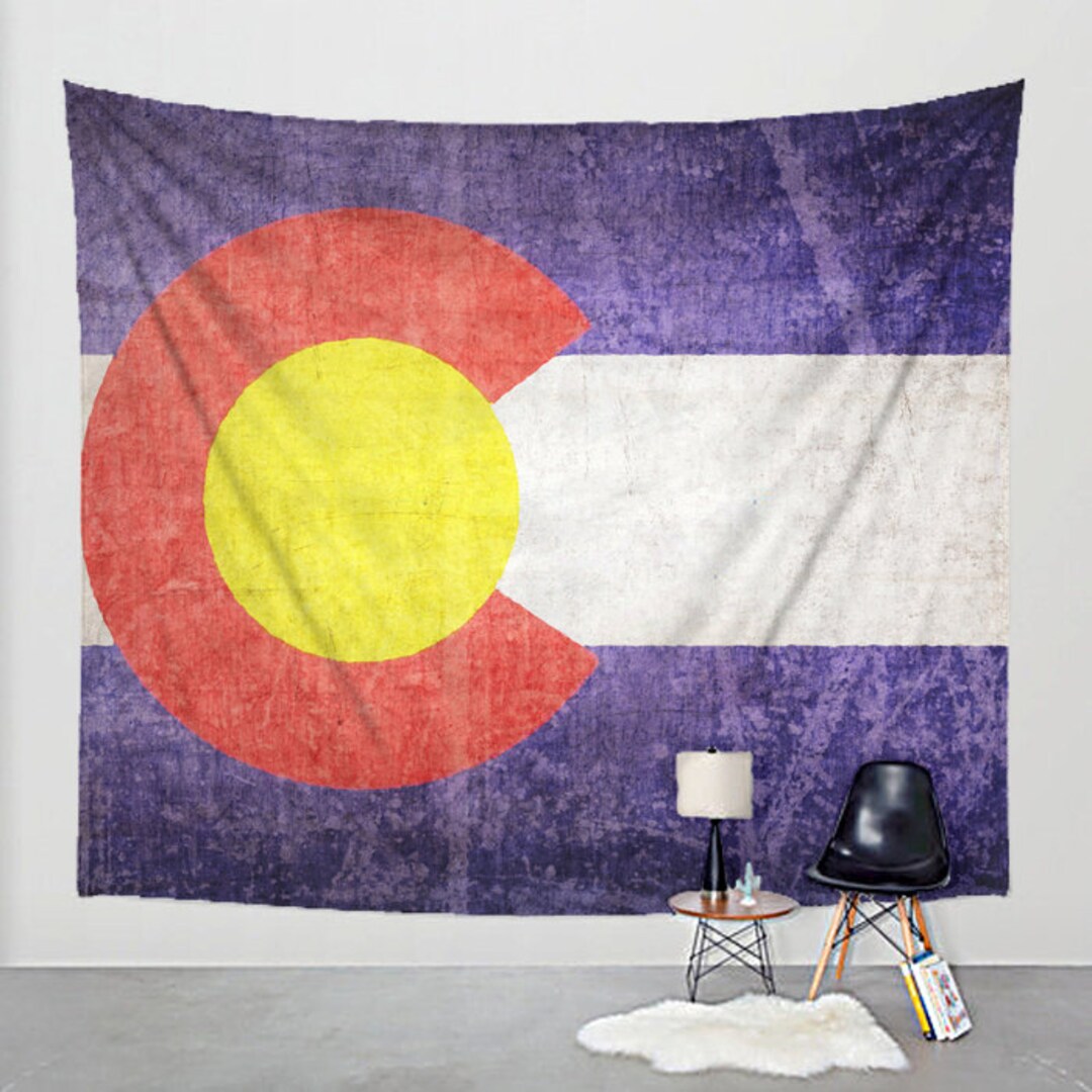 Colorado Flag Tapestry Distressed Fabric Art Print Wall Hanging - Co ...