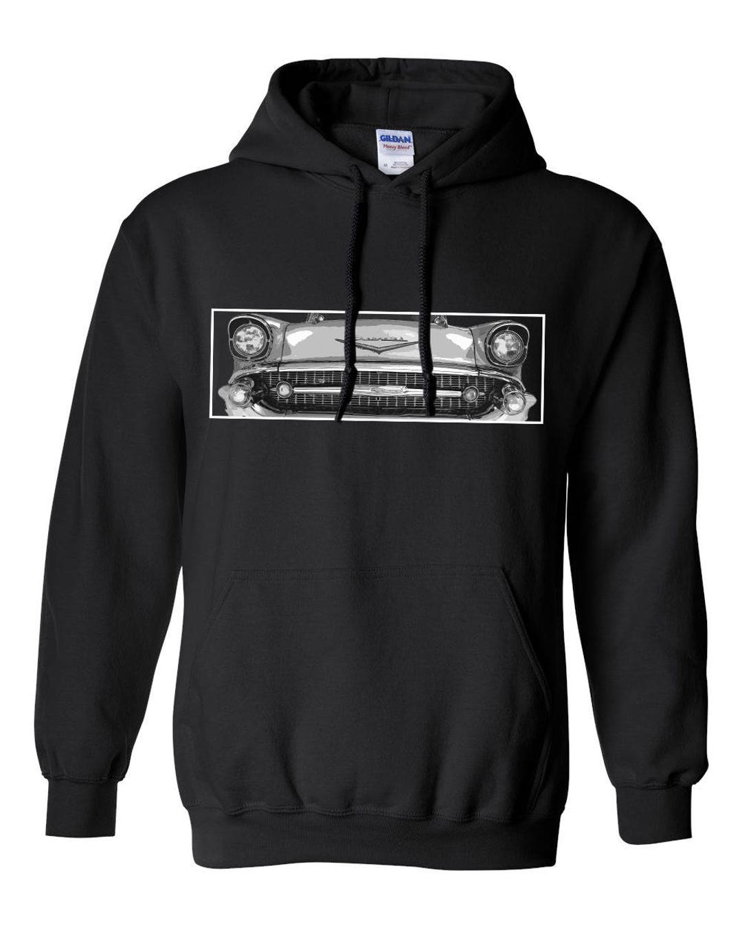 57 Chevy Bel Air Hoodie, 1957 Chevrolet Car Sweatshirt, Car Enthusiast ...