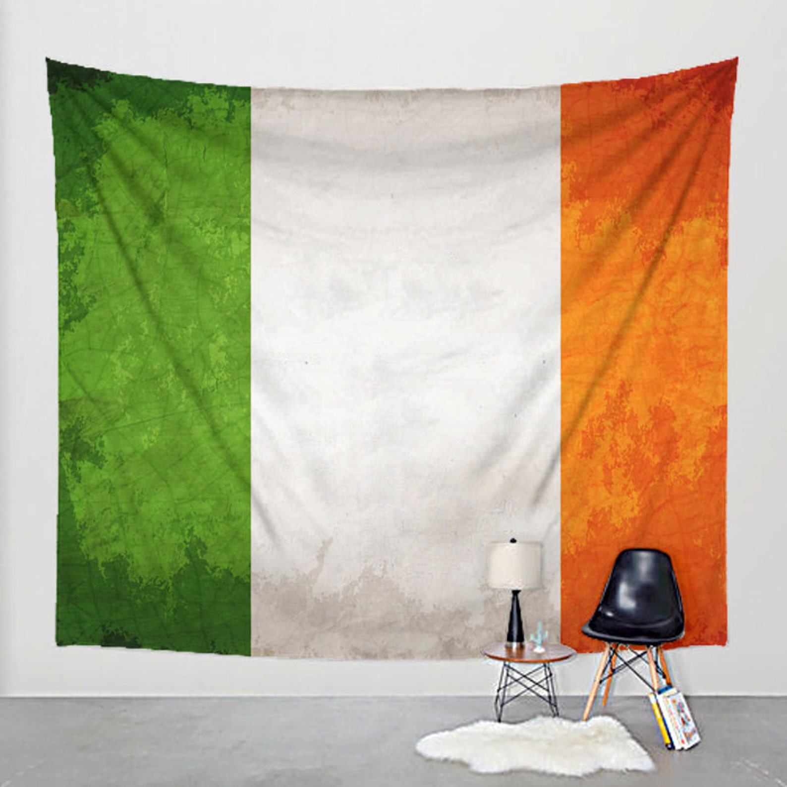 Irish Flag Tapestry Distressed Fabric Art Print Wall Hanging - Ireland ...