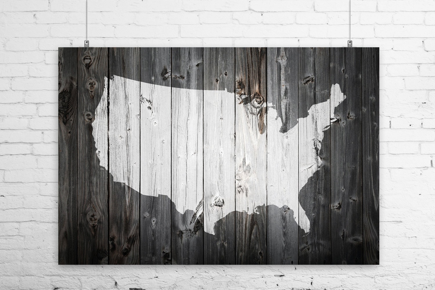Rustic Painted Barn Wood US Map Art Print Wall Poster USA - Etsy