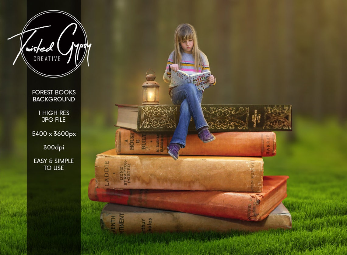 Fairytale Forest Books Digital Background | Etsy