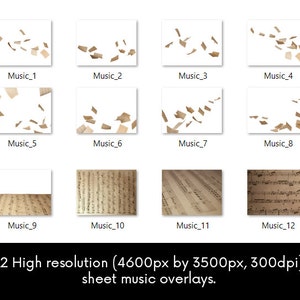 Sheet Music Overlays - Flying Paper + Bonus Sheet Music! - Etsy