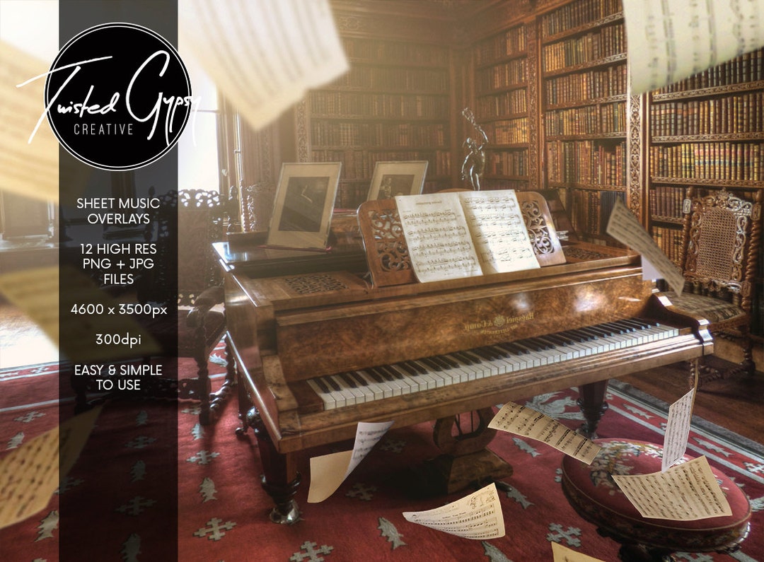 Sheet Music Overlays - Flying Paper + Bonus Sheet Music! - Etsy