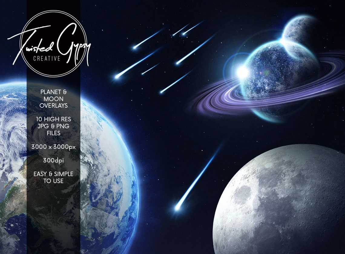 Moon & Planet Overlays 10 High Resolution Space Images - Etsy Finland