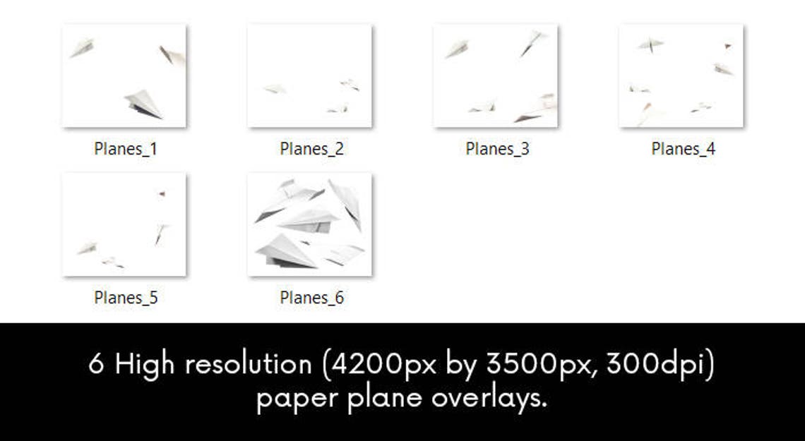 Paper Plane Overlays 6 Real Flying Paper Aeroplanes - Etsy