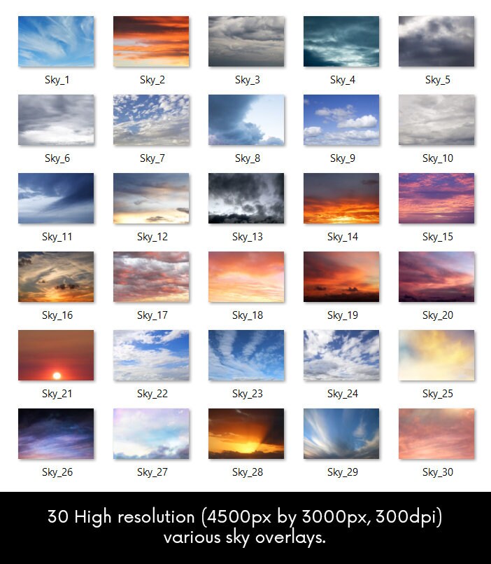 30 Sky Overlays Dramatic Soft Stormy Sunset Fantasy and | Etsy